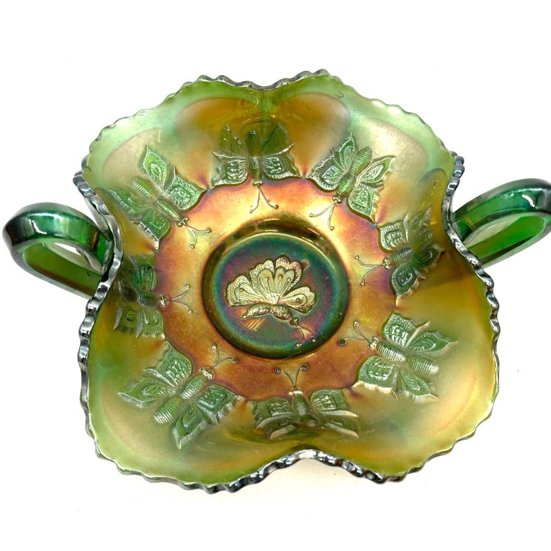 Vtg. Fenton Carnival Glass Butterfly Handled Bon Bon Dish - Etsy