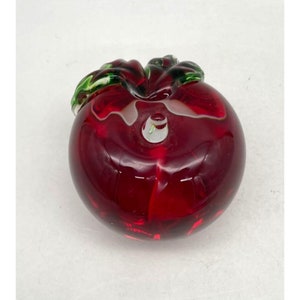 Vtg. Marcolin Art Crystal Red Apple Signed Made in Sweden - Etsy