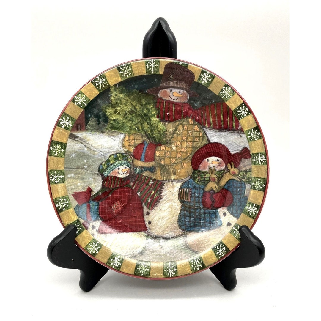 Vtg. Susan Winget Snowman Christmas Plate - Etsy Vtg. Susan Winget Snowman Christmas Plate - Etsy