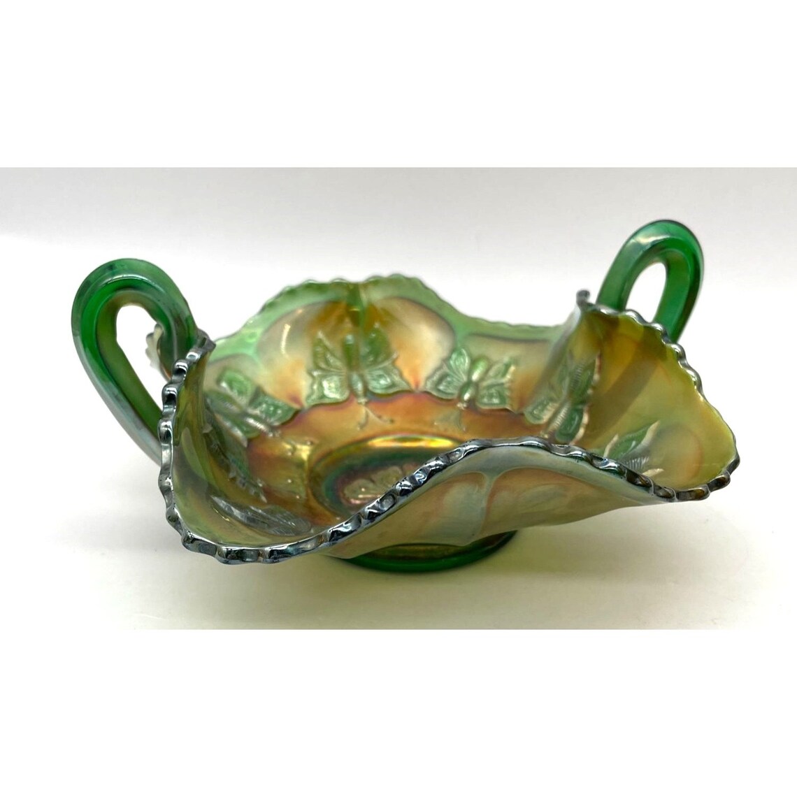 Vtg. Fenton Carnival Glass Butterfly Handled Bon Bon Dish - Etsy