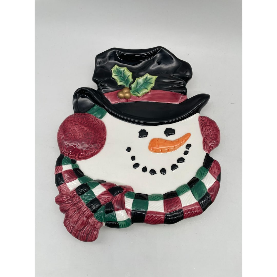 Vtg. Fitz & Floyd Essentials Snowman Plate - Etsy