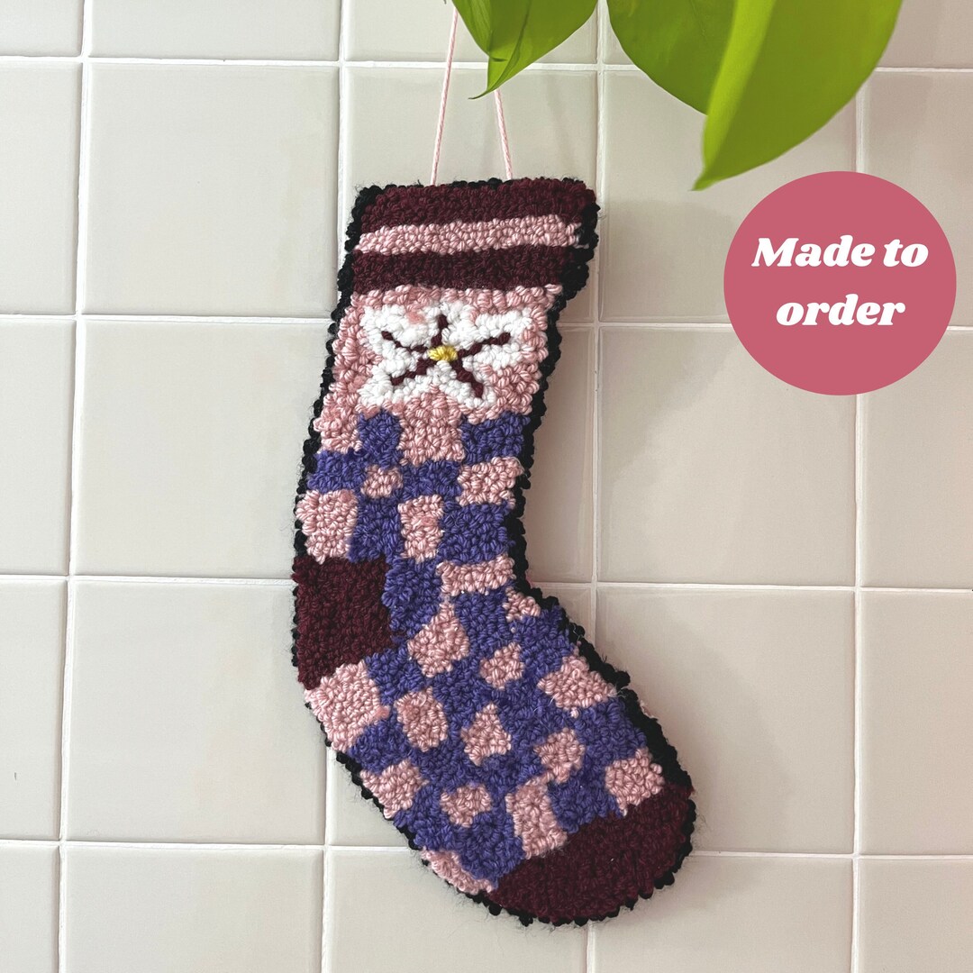 MADE TO ORDER - Sock Rug Mini Tufted Wall Hanging - Punch Needle Wall ...