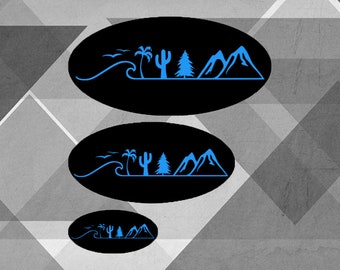 For Subaru Emblem Overlay Desert Landscape Vinyl Sticker | Etsy