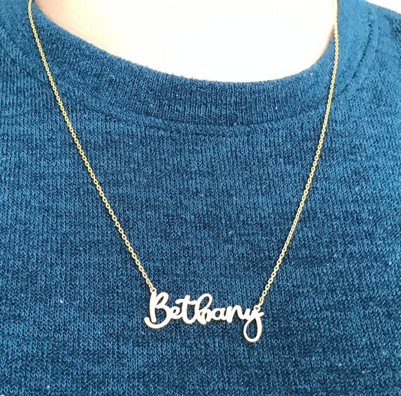 Personalized Minimalist Name Necklace Custom Sterling Silver - Etsy