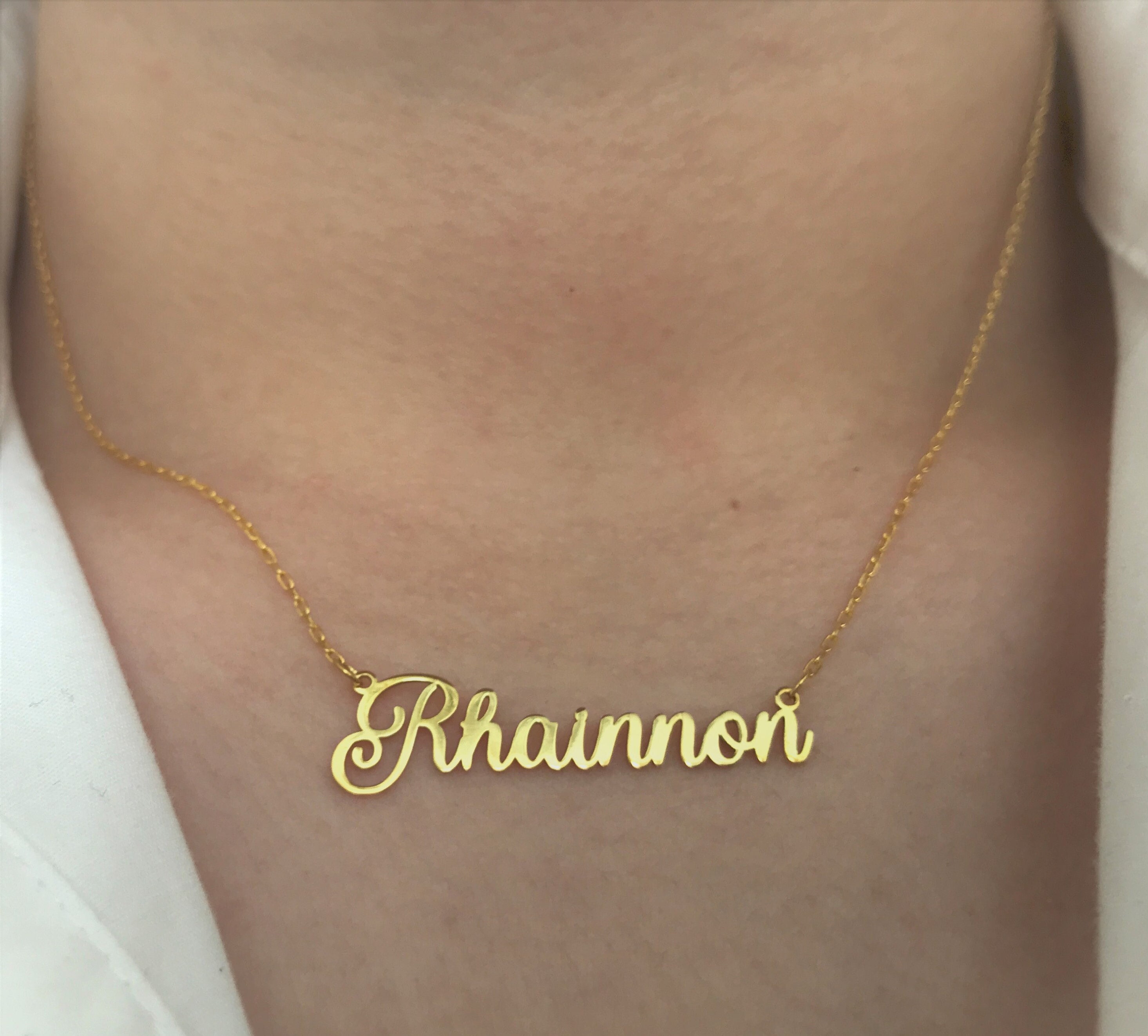 14k Solid Gold Name Necklace Name Necklace Gold Name - Etsy