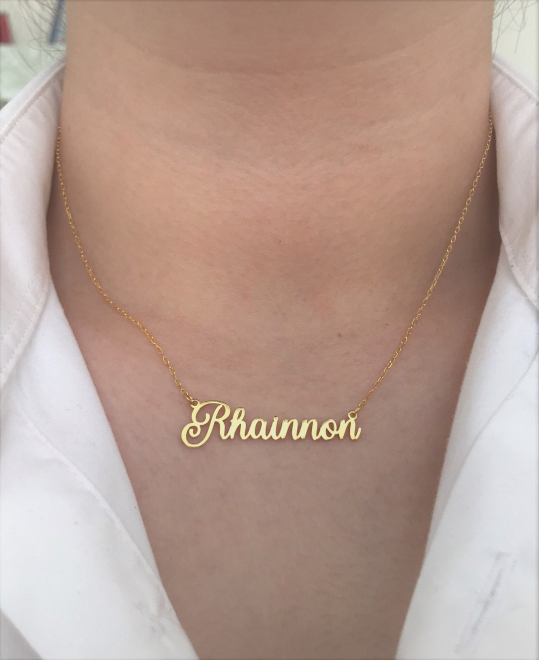 14k Solid Gold Name Necklace , Name Necklace , Gold Name Necklace ...