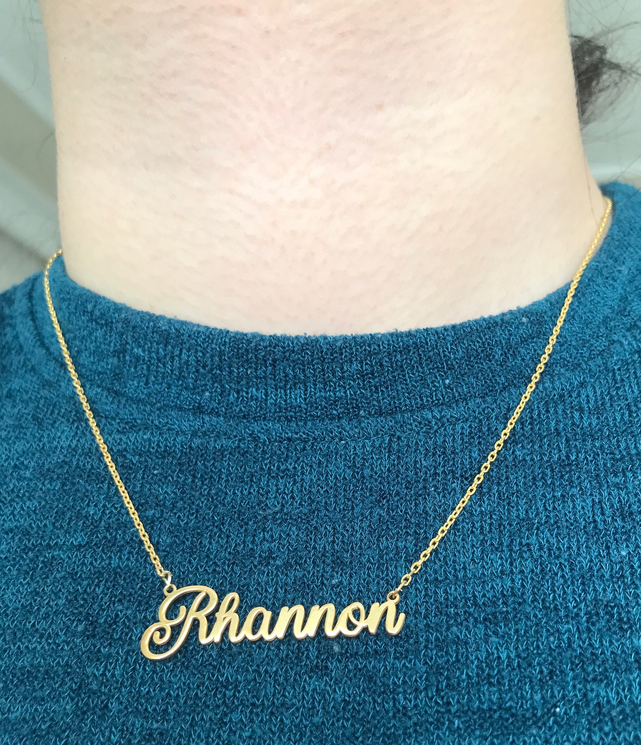 14k Solid Gold Name Necklace Name Necklace Gold Name - Etsy