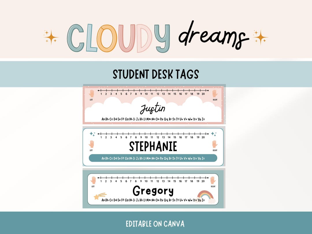 Student Desk Tag Labels, Editable Student Name Tags, Classroom Desk ...