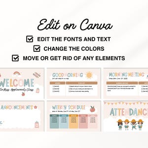 Editable Classroom Slides Template Canva, Class Daily Slides, Teaching ...