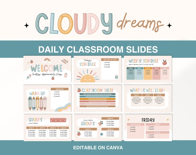 EDITABLE/ Canva/ Teacher Slides/ Classroom Slides/ Instant Download ...