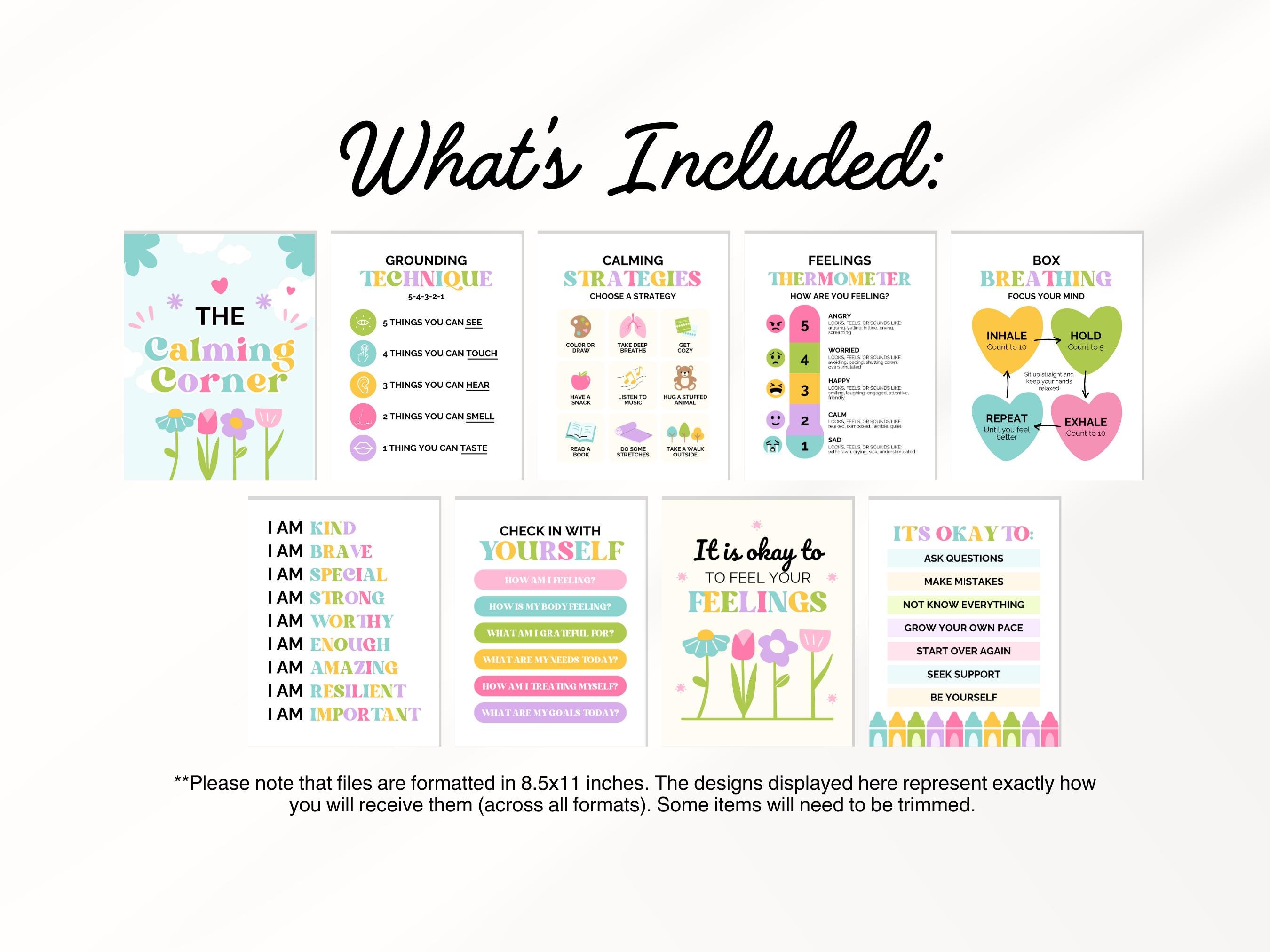 Calming Corner Posters, Calm Down Corner Display, Bright Pastel ...