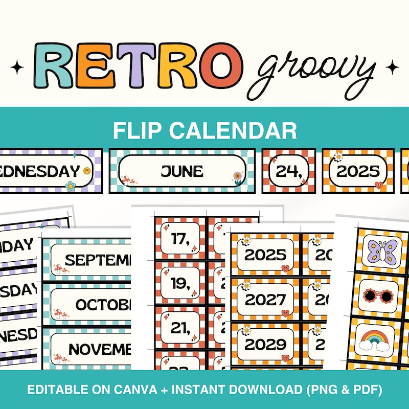 Retro Calendar - Etsy