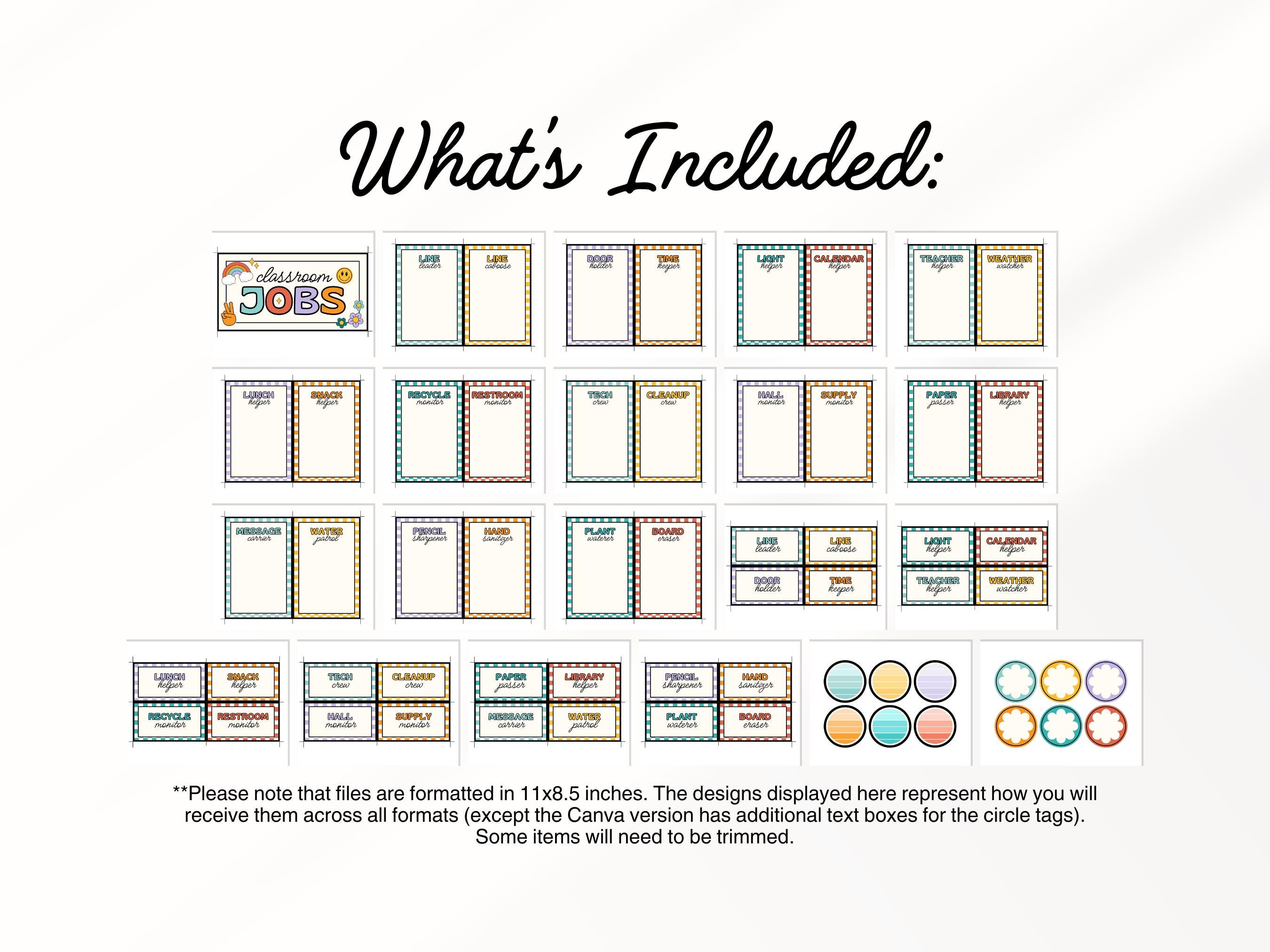 Groovy Classroom Job Chart, Bright Classroom Jobs Display, Editable ...