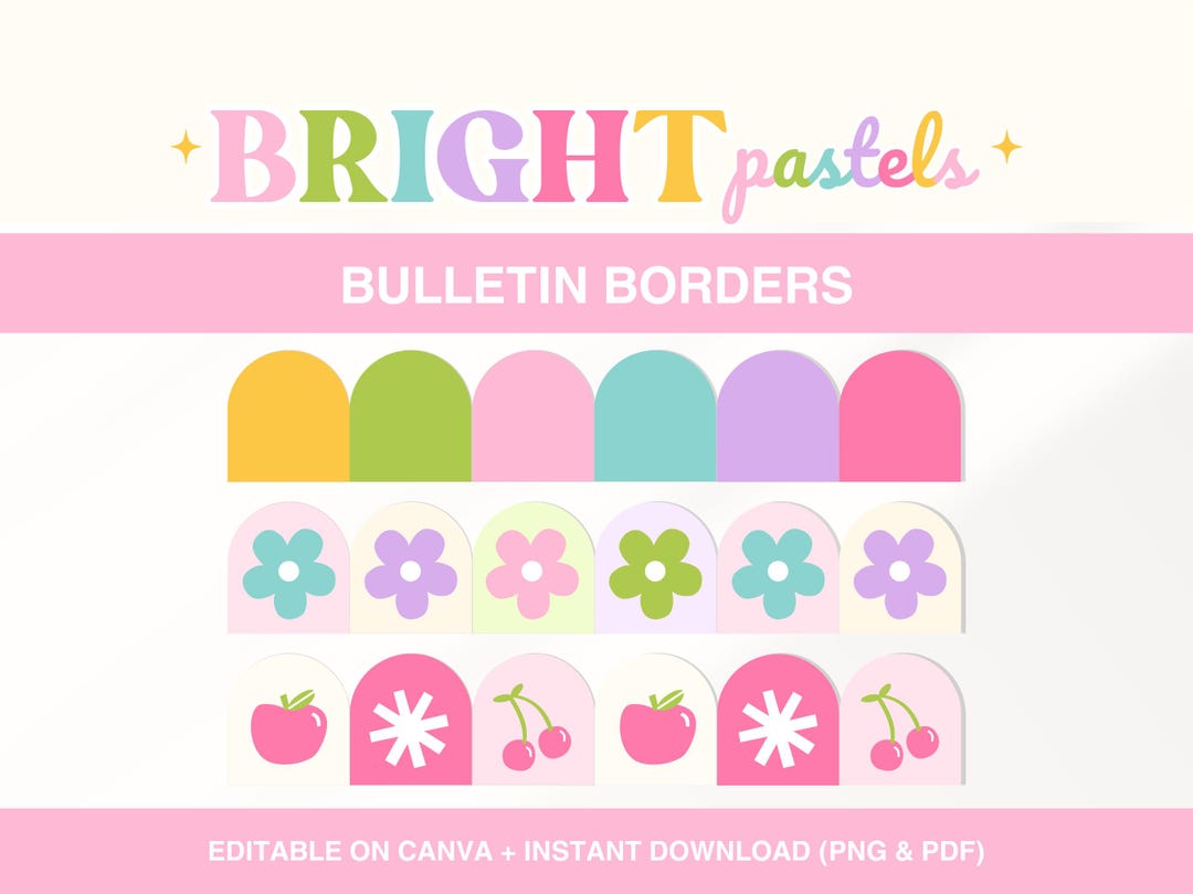 Classroom Bulletin Board Borders, Bright Pastel Classroom Decor ...