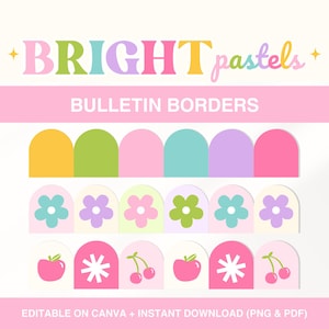 Classroom Bulletin Board Borders, Bright Pastel Classroom Decor ...