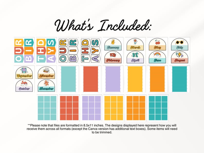 Printable Birthday Bulletin Board, Retro Groovy Classroom Birthday ...