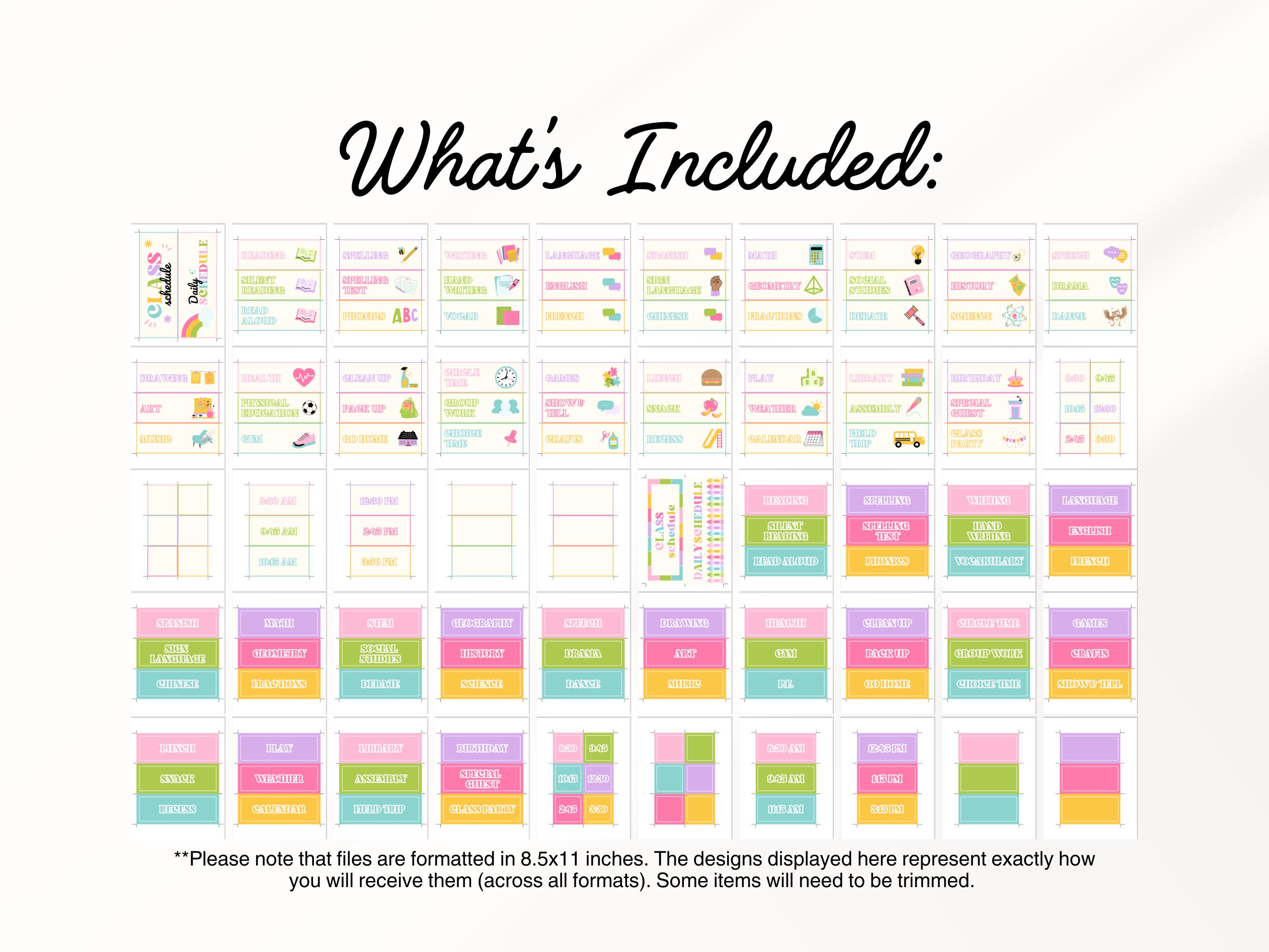 Editable Classroom Schedule Display, Daily Classroom Schedule Cards ...