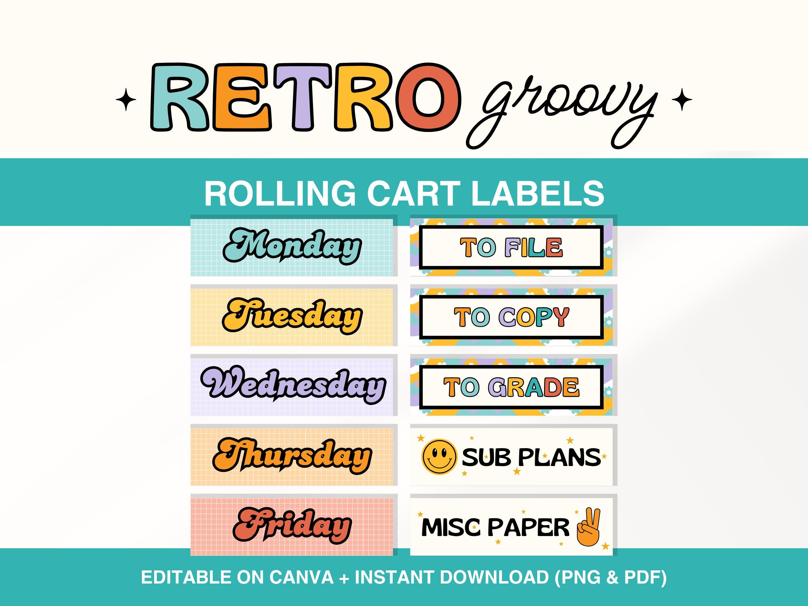 12 Drawer Cart Labels, 10 Drawer Label, Editable Teacher Cart Labels ...