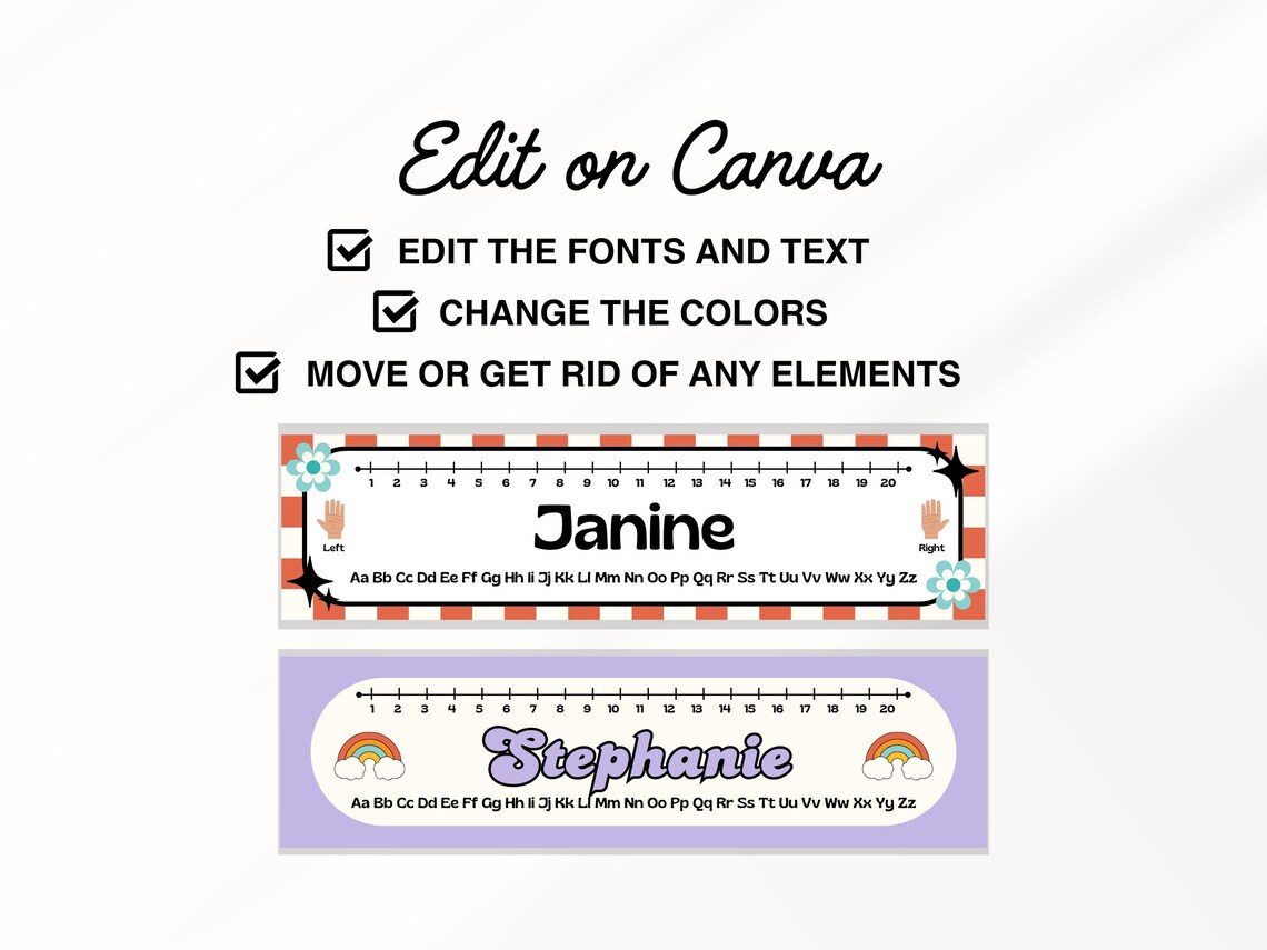 Student Desk Name Tags, Printable Student Labels, Editable Name Tags ...