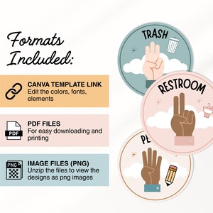 Classroom Hand Signals Poster Display, Editable Hand Sign Posters ...