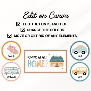 How Do We Get Home Chart, Rainbow Classroom Decor, How We Go Home ...