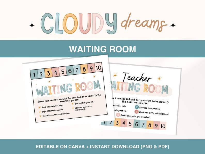 Teacher Waiting Room Display, Classroom Waiting Room Sign, Rainbow ...