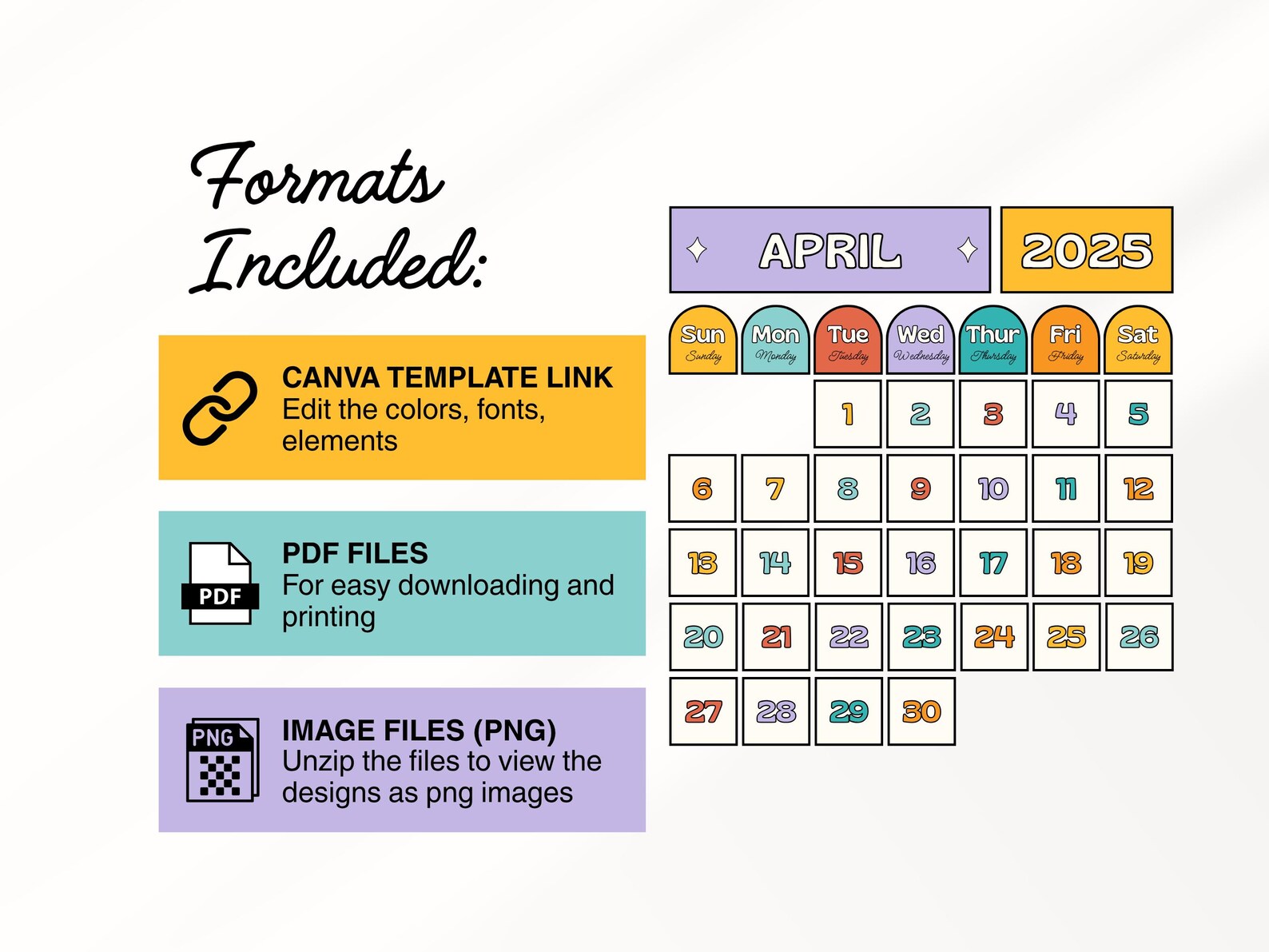 Retro Groovy Classroom Calendar Set, Calendar Display With Weather ...