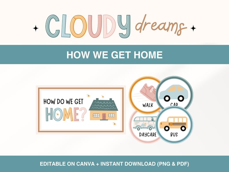 How Do We Get Home Chart, Rainbow Classroom Decor, How We Go Home ...