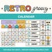 Retro Groovy Classroom Calendar Set, Calendar Display With Weather ...