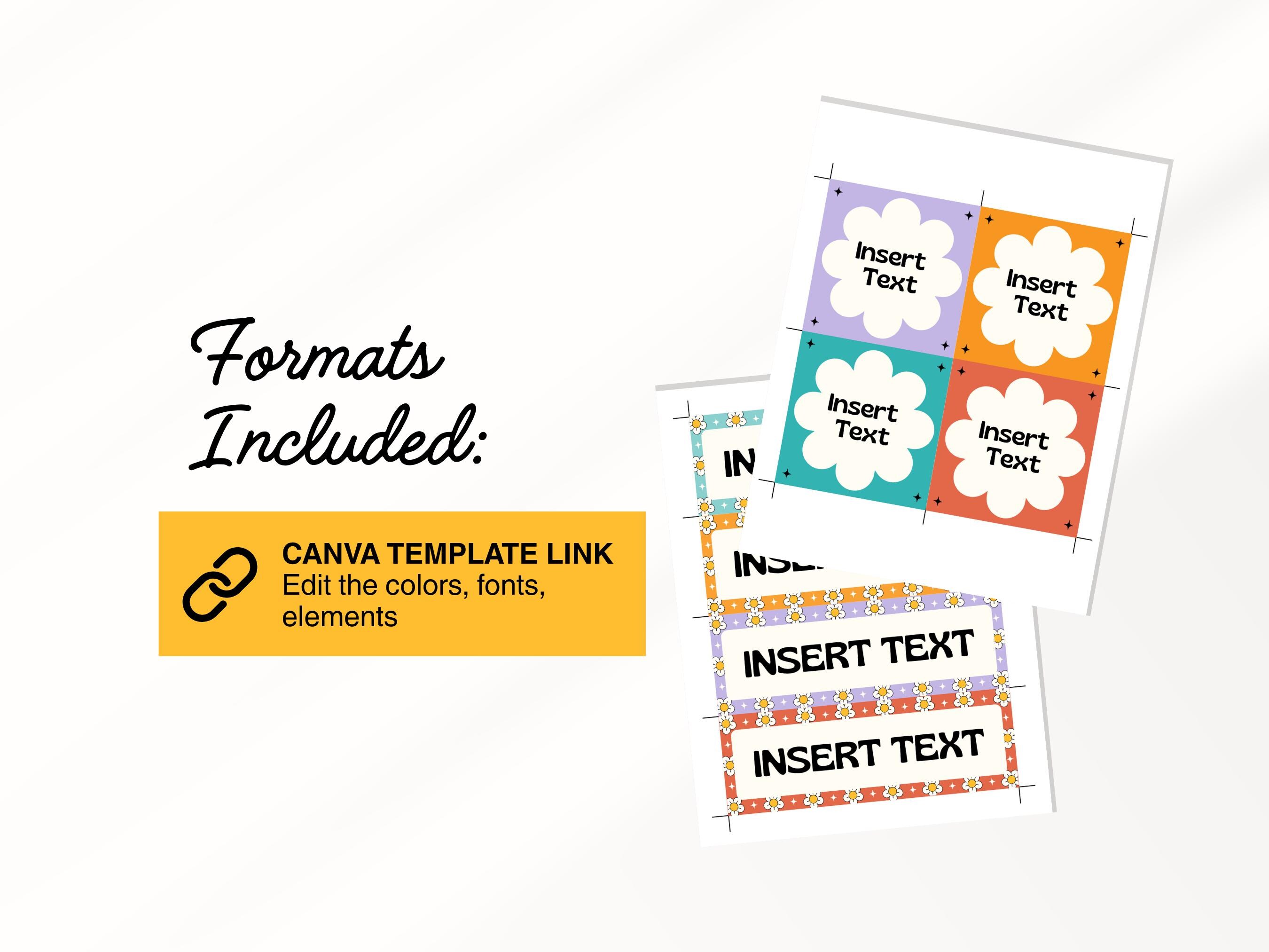 Editable Groovy Classroom Label Templates, Retro Classroom Organization ...