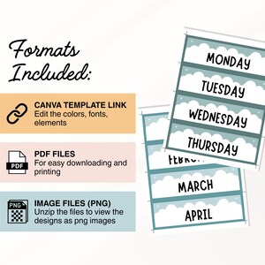 Classroom Flip Calendar Display, Colorful Classroom Decor, Daily ...