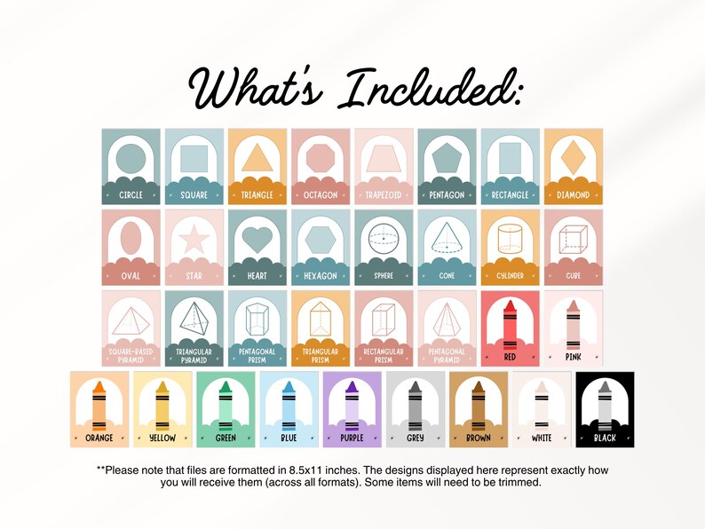 Shapes and Color Posters for Classroom, Rainbow Classroom Decor Display ...