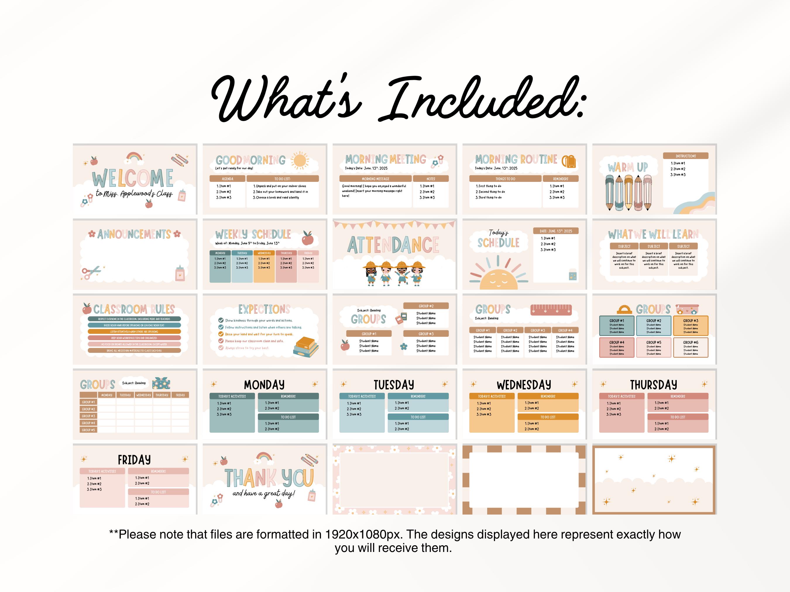 Editable Classroom Slides Template Canva, Class Daily Slides, Teaching ...