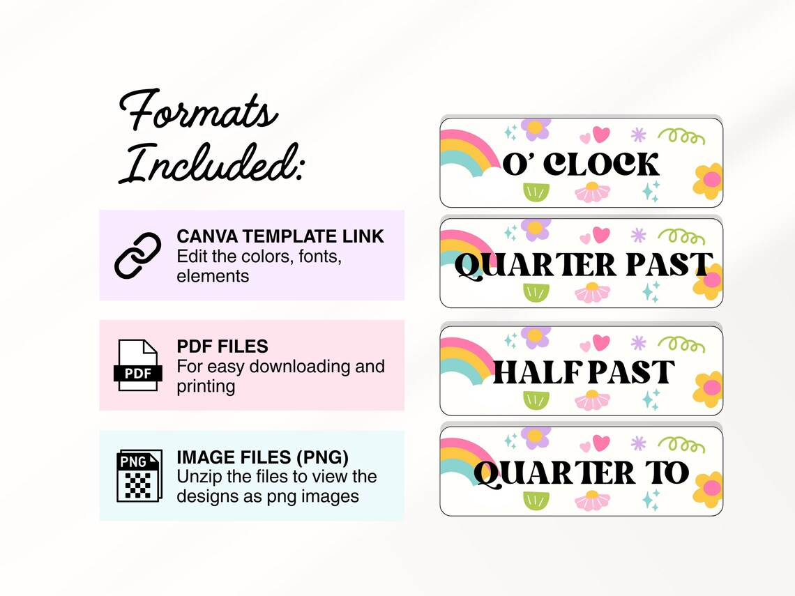 Printable Classroom Clock Label, Time Labels, Printable Analog Clock ...