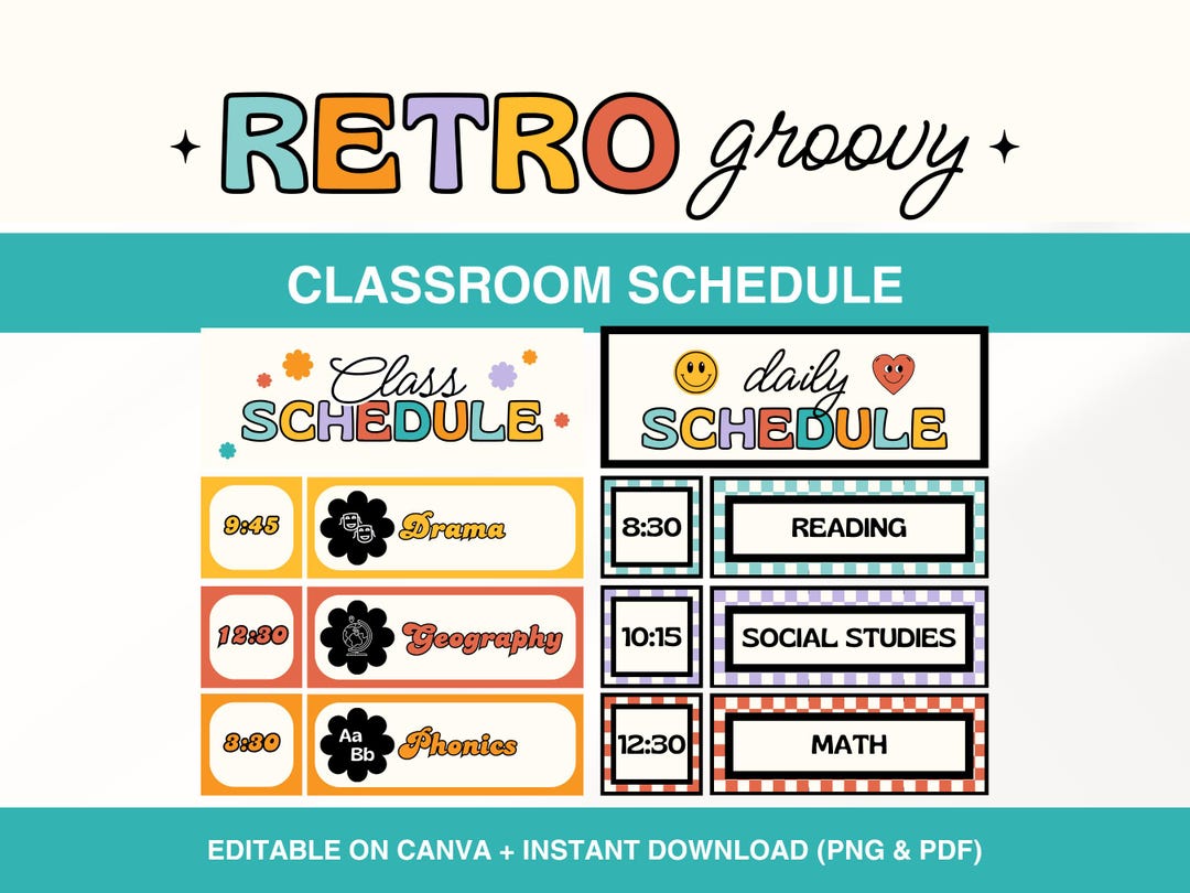 Editable Classroom Schedule Display, Daily Classroom Schedule Cards ...