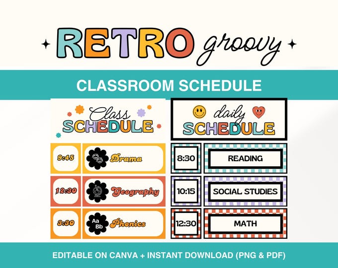 Editable Visual Schedule Cards | Colorful Classroom Timetable Display ...