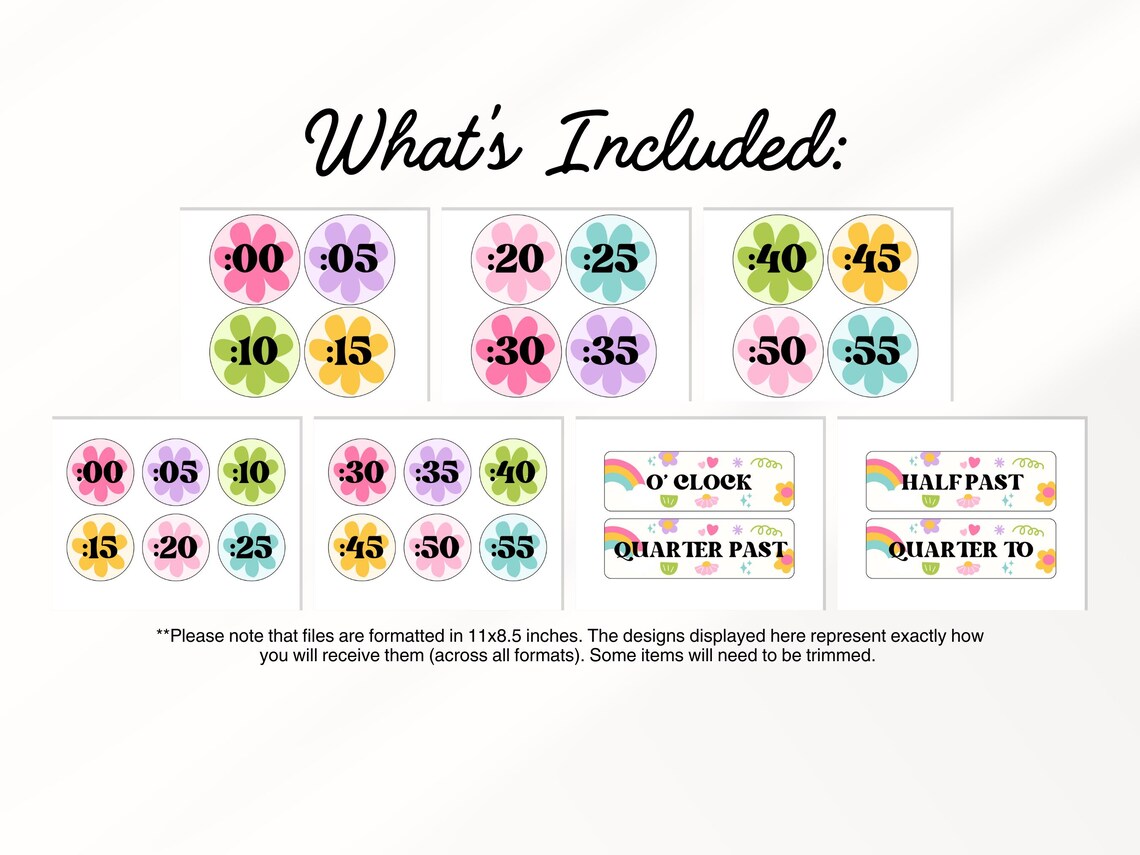 Printable Classroom Clock Label, Time Labels, Printable Analog Clock ...