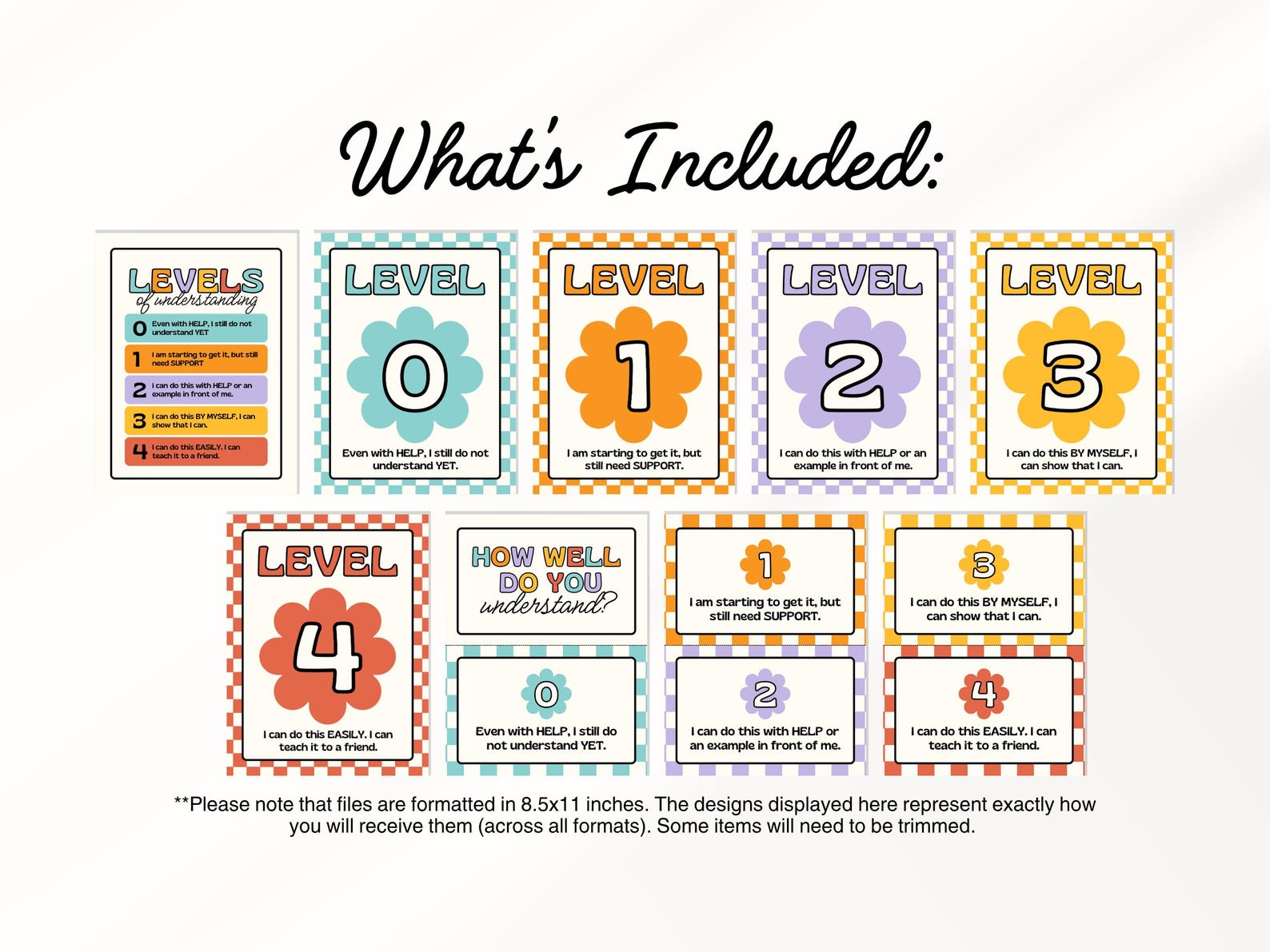 Groovy Levels of Understanding Posters, Editable Bright Classroom ...