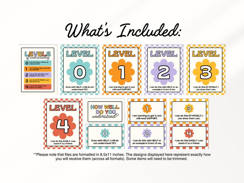 Groovy Levels of Understanding Posters, Editable Bright Classroom ...