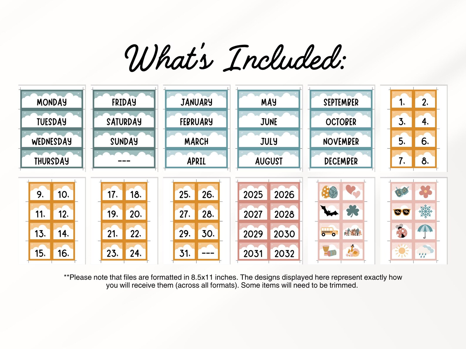 Classroom Flip Calendar Display, Colorful Classroom Decor, Daily ...