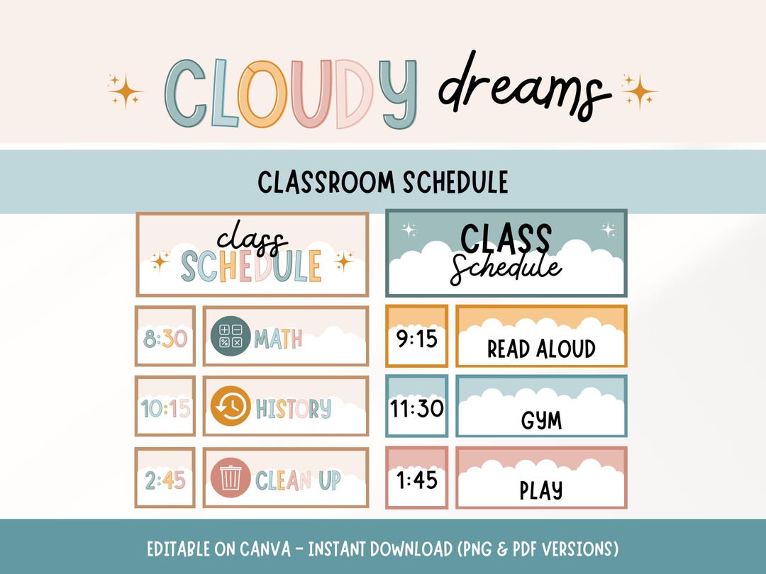 Editable Classroom Schedule Display, Daily Classroom Schedule Cards ...