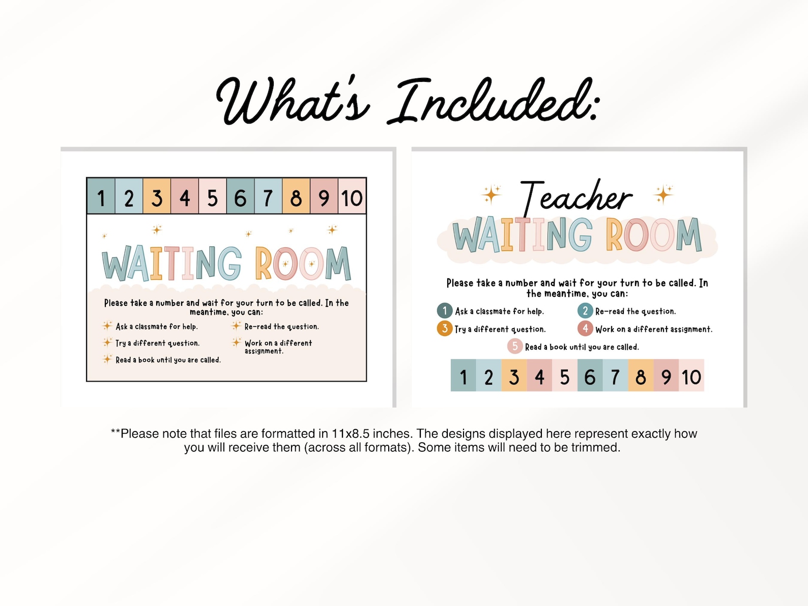 Teacher Waiting Room Display, Classroom Waiting Room Sign, Rainbow ...