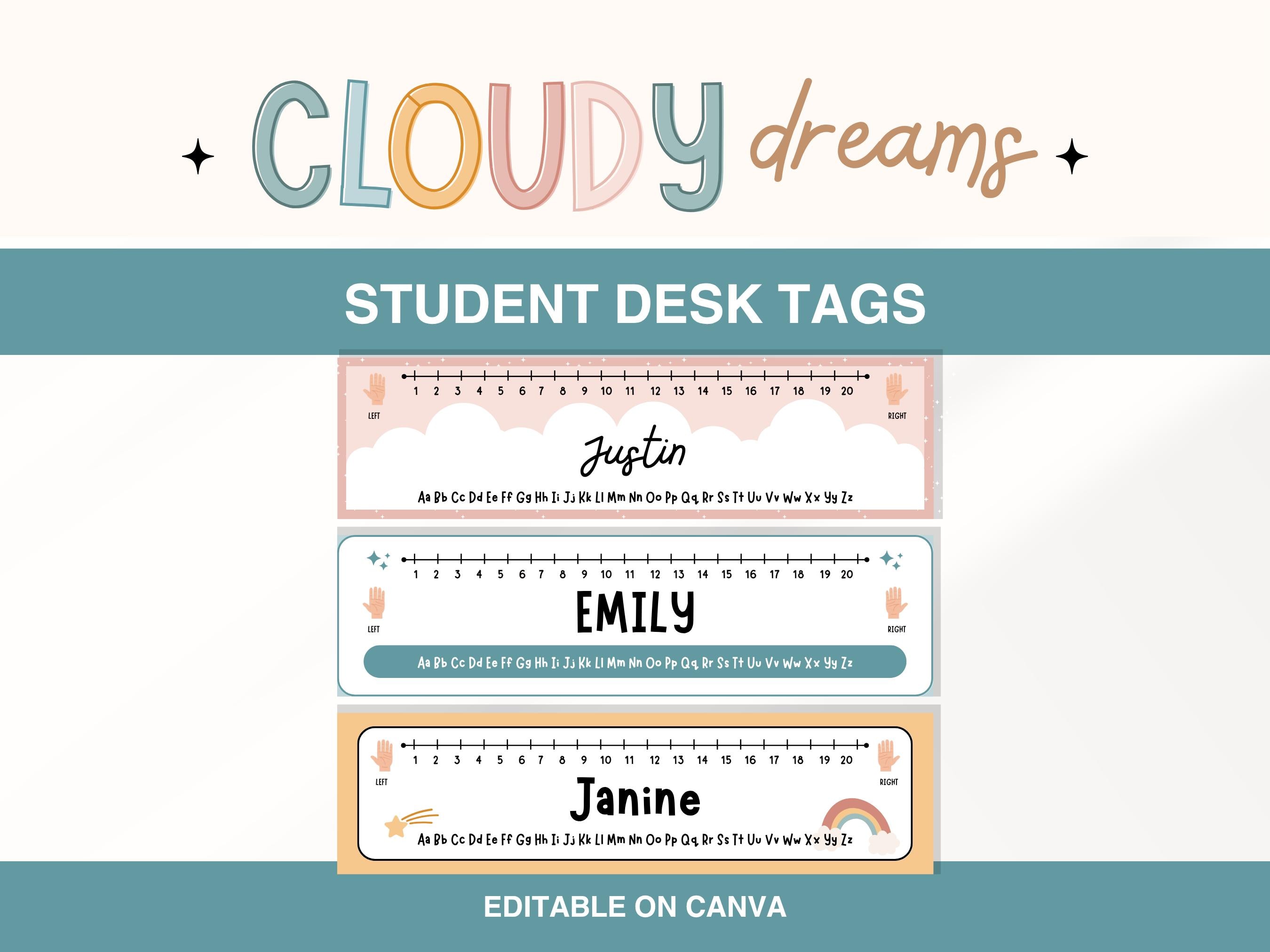 Student Desk Tag Labels, Editable Student Name Tags, Classroom Desk ...