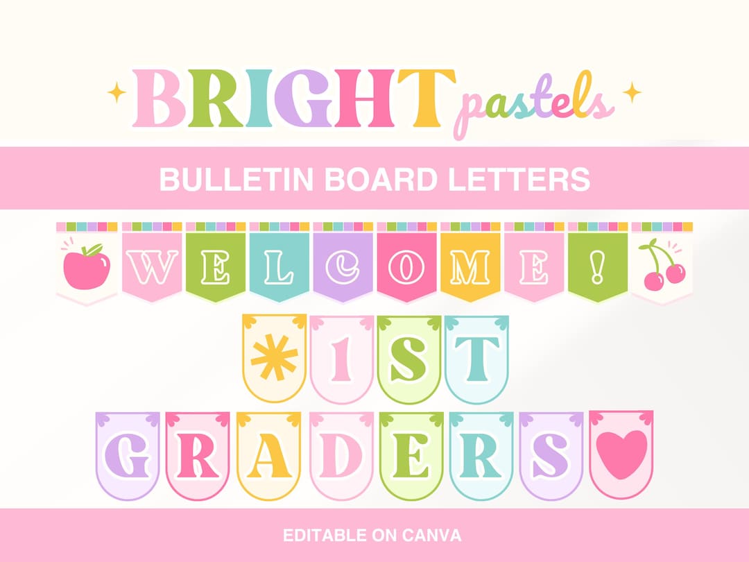 Bulletin Board Letters, Bright Pastel Classroom Decor, Classroom ...