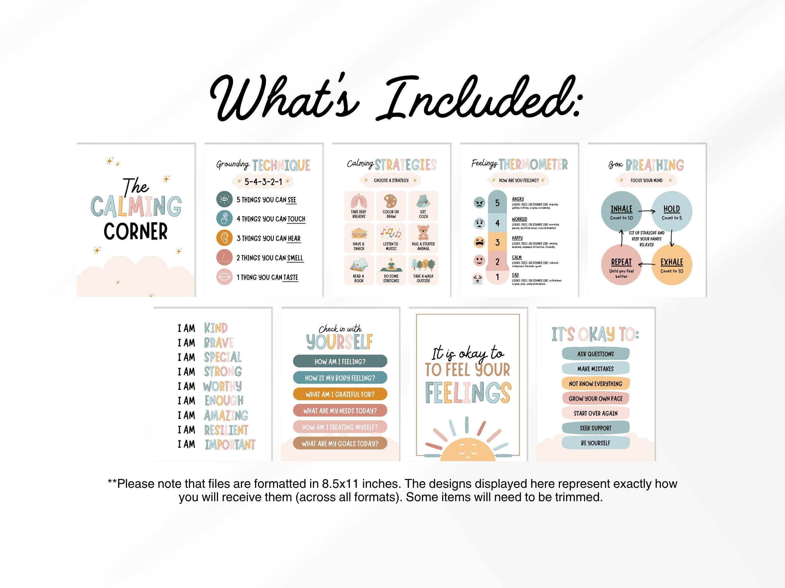 Calming Corner Posters, Calm Down Corner Display, Rainbow Classroom ...