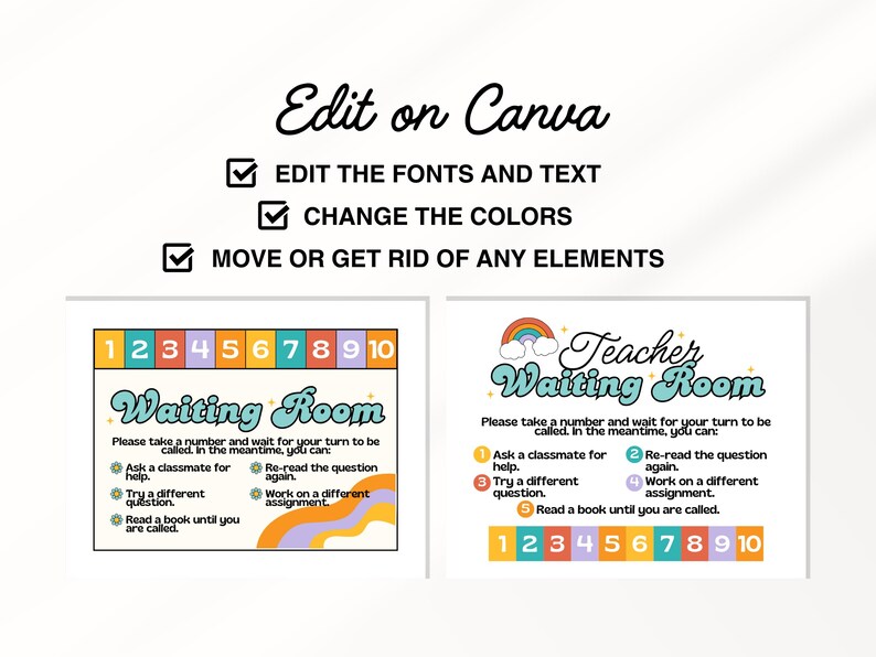 Retro Groovy Teacher Waiting Room Display, Classroom Waiting Room Sign ...