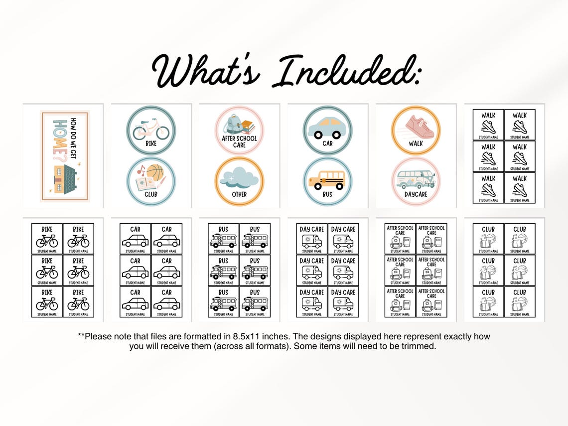 How Do We Get Home Chart, Rainbow Classroom Decor, How We Go Home ...