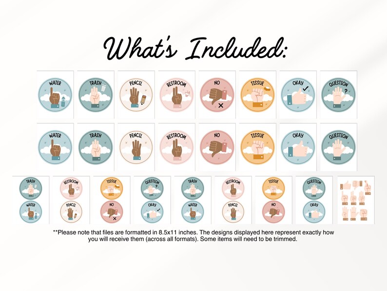 Classroom Hand Signals Poster Display, Editable Hand Sign Posters ...