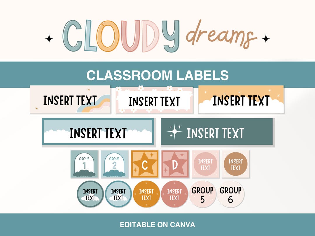Editable Classroom Label Templates, Rainbow Classroom Organization ...