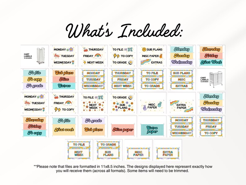 12 Drawer Cart Labels, 10 Drawer Label, Editable Teacher Cart Labels ...